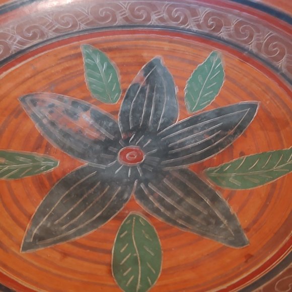 Maria Reyes Perez | Accents | Clay Pottery Bowl Painted Flower Maria ...